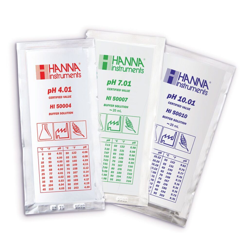 Sobres de Solución de Calibración pH 4.01 (25 x 20 mL) - HI70004P | Hanna Instruments Chile